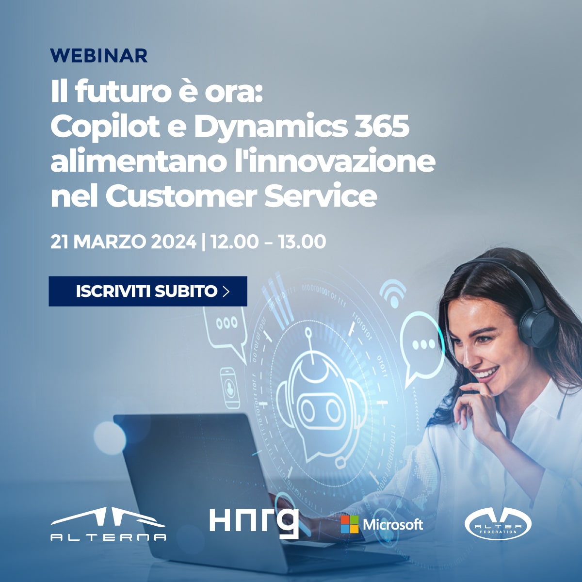 Webinar 21 marzo 2024 | Il futuro è ora: Copilot e Dynamics 365 ...